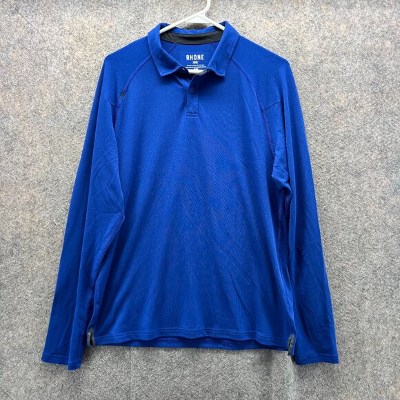RHONE | Shirts | Rhone Polo Shirt Men Medium Adult Royal Blue Long ...